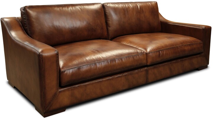Hello Sofa Home Ramba Top Grain Leather Contemporary 3-Seater Sofa with ...