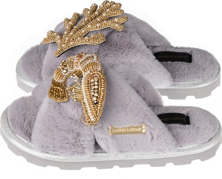 LAINES LONDON - Ultralight Chic Slipper Sliders With Artisan Gold ...