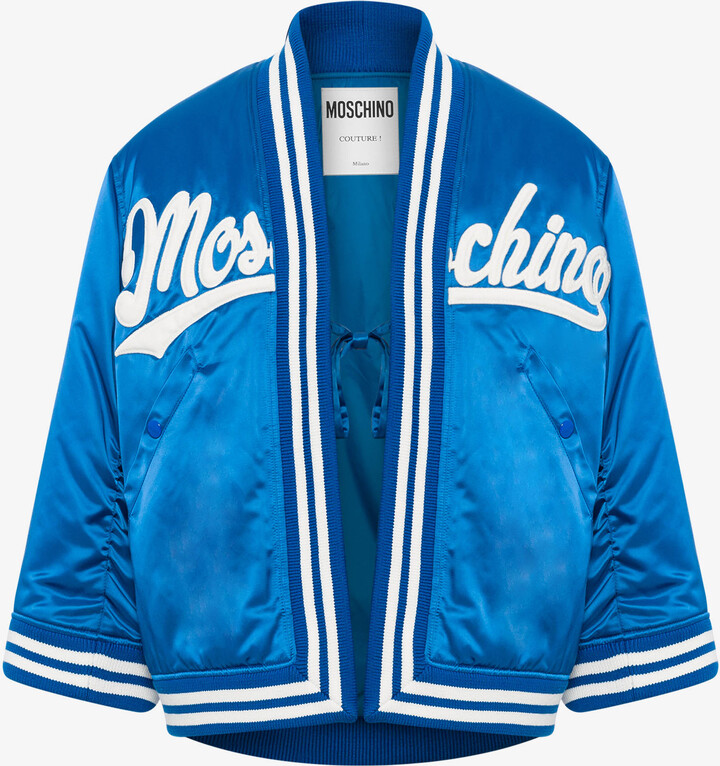 Moschino Varsity Shiny Satin Bomber - ShopStyle Jackets