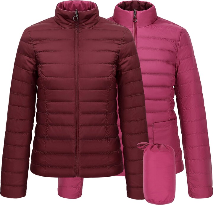 ELEZAY Women's Reversible Puffer Jackets Packable Lightweight Down ...