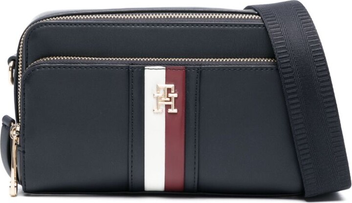 Tommy Hilfiger Iconic stripe-detail leather crossbody bag - ShopStyle