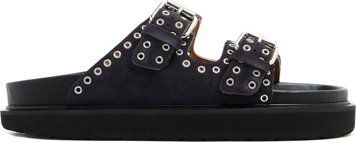 Isabel Marant Stud-Detailing Open-Toe Slides - ShopStyle