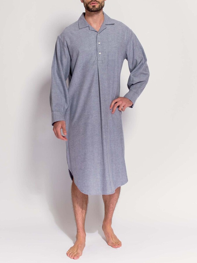 British Boxers Herringbone Brushed Cotton Nightshirt - ShopStyle Sleepwear