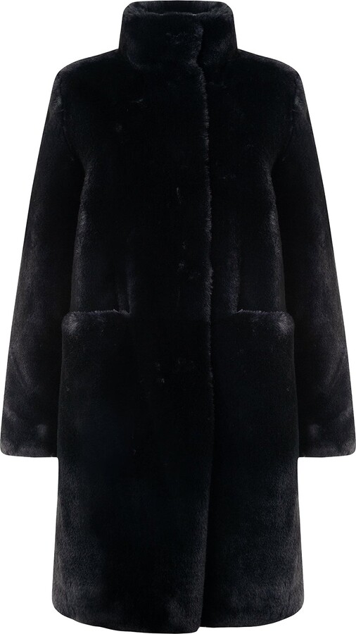 ISSY LONDON - Bette Faux Shearling Coat - Black - ShopStyle