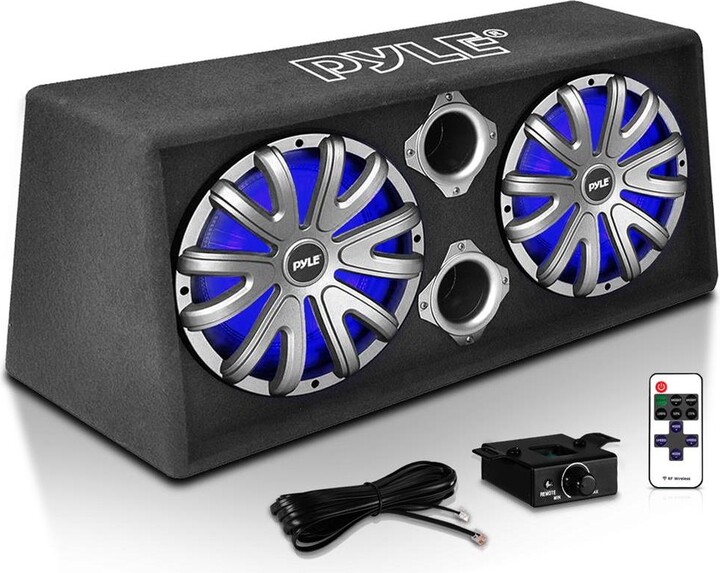 Pyle 8-Inch Dual Bass Subwoofer Box System with Led Lights, 400-Watt ...