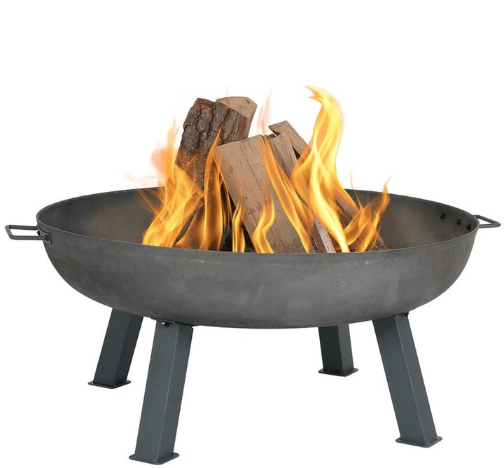 Sunnydaze 34In Fire Pit Cast Iron With Steel Finish Wood-Burning Fire ...