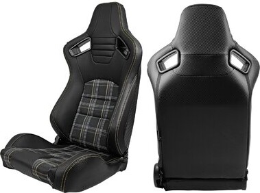 Modern Depo Universal Racing Seats Pair With Dual Sliders, Pu & Blue ...