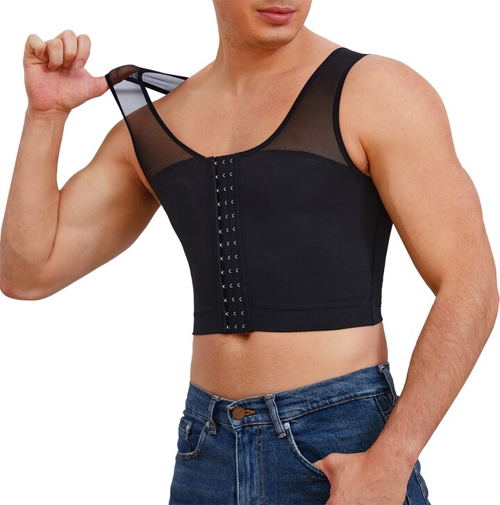 TAILONG Men Hide Gynecomastia Chest Vest Chest Binder Compression ...