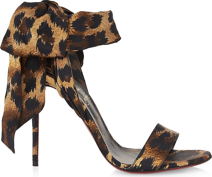 Christian Louboutin Sandale Du Desert 100MM Leopard Sandals - ShopStyle