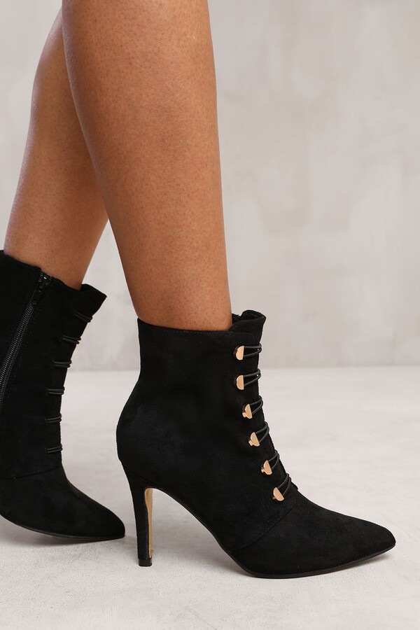 Where's That From 'Leane' Pointed Toe Mid Heel Ankle Boots With Gold ...