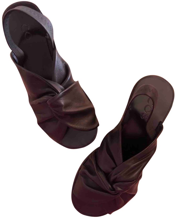 COS Black Leather Sandals - ShopStyle