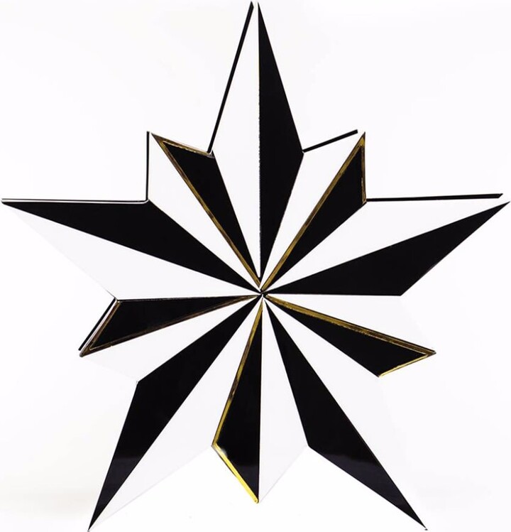 YOANNY GARCIA Women's Stelle Black & White Star Clutch With Gold Chain ...
