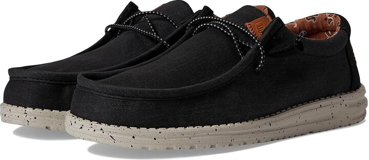 Hey Dude Wally Washed Canvas Slip-On Casual Shoes (Black) Men's Shoes ...