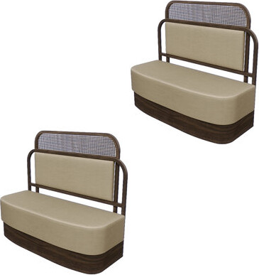 Visual card holder Vintage Upscale Restaurant Benches Faux Leather ...