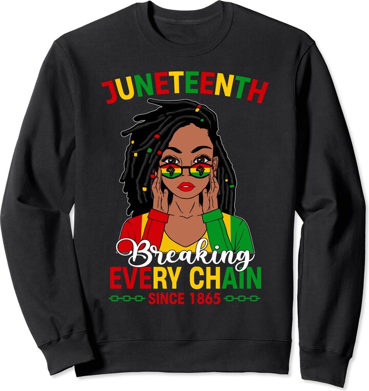 Juneteenth 1865 African American Loc'd Women Tee Breaking Every Chain ...