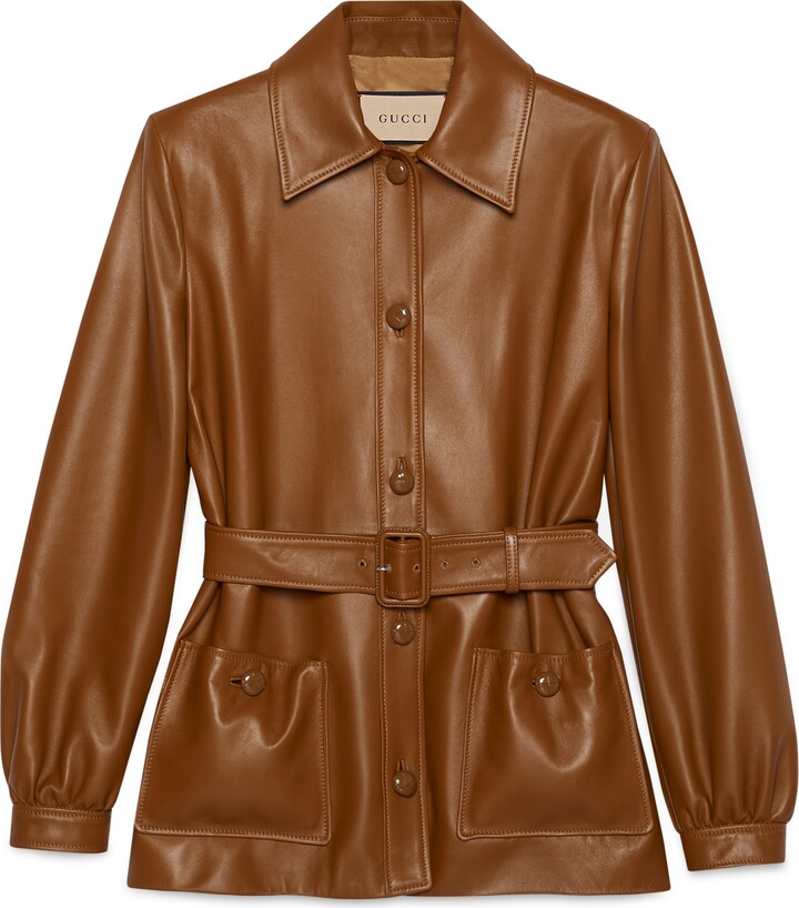 Gucci Nappa leather jacket - ShopStyle