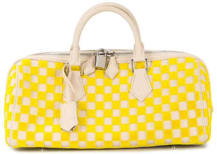 Louis Vuitton Pre-Owned chenille check handbag - ShopStyle Bags