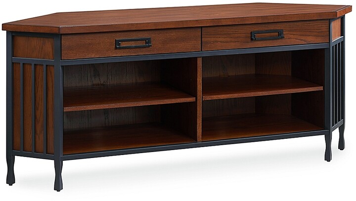 Leick Home Ironcraft Corner Tv Stand In Oak/black - ShopStyle