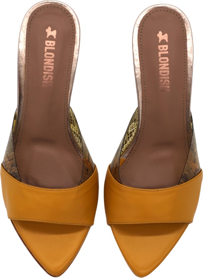 THE BLONDISH DRESSING - Berta Leather Yellow Mules - ShopStyle