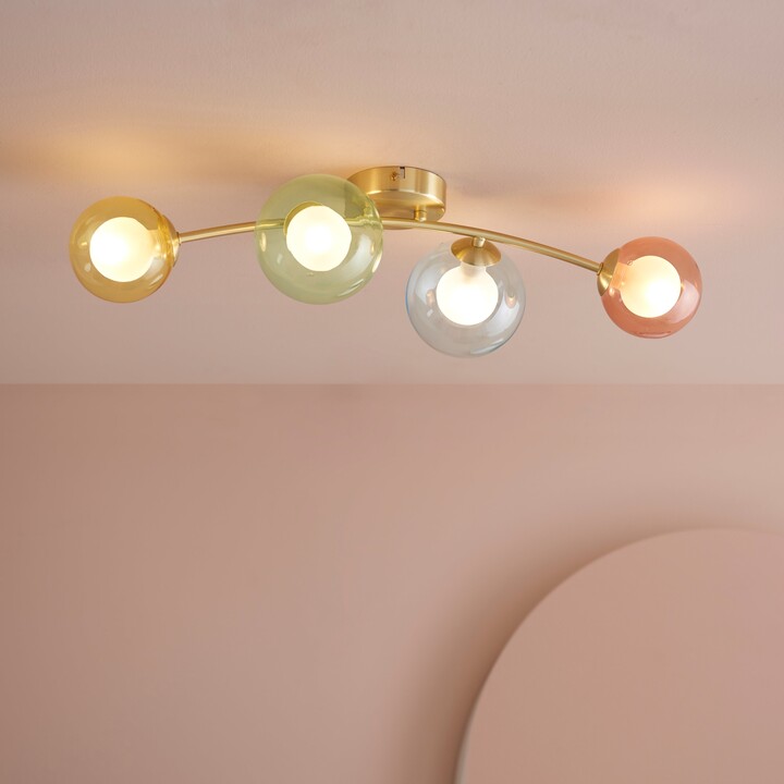 Dunelm Eliza 4 Light Semi Flush Ceiling Light MultiColoured - ShopStyle
