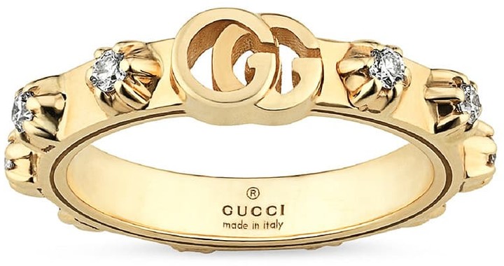 Gucci GG Running Diamond Stacking Ring - ShopStyle Accessories