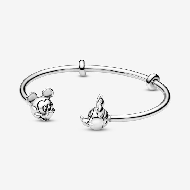 Pandora Disney Moments Mickey Mouse and Minnie Mouse Open Bangle ...