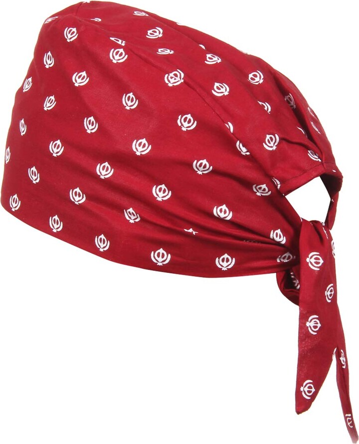 BISMAADH 100% Cotton Sikh Religious Khanda Printed Patka Durag Skull ...