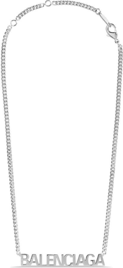 Balenciaga Logo-Plaque Chain Necklace - ShopStyle