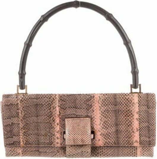 Gucci Vintage Python Bamboo Top Handle Bag - ShopStyle