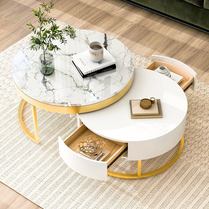SPOFLYINN Modern Round Coffee Table Set of 2 - ShopStyle