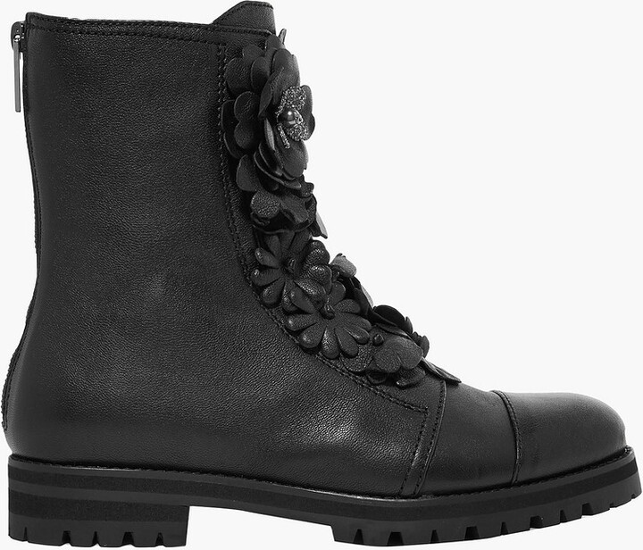 Jimmy Choo Havana embellished appliquéd textured-leather boots - ShopStyle