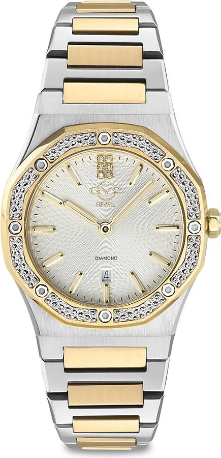 GV2 Palmanova Two-Tone Stainless Steel & Diamond Bracelet Watch - ShopStyle