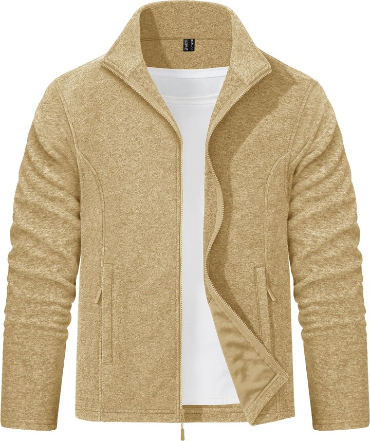 EKLENTSON Winter Fleece Full Zip for Men Lightweight Warm Outerwear ...
