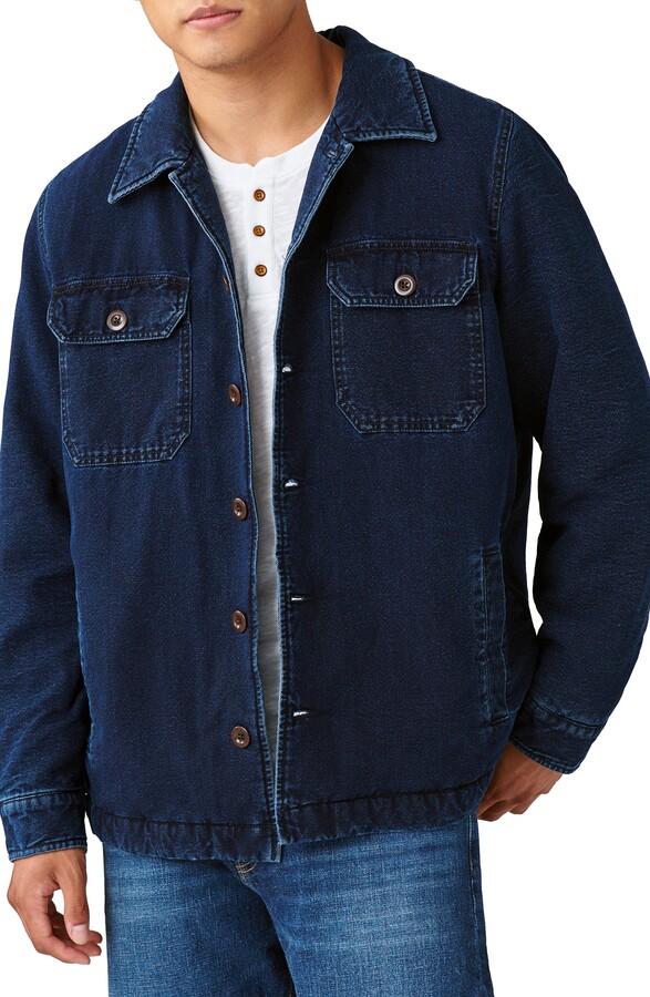 Lucky Brand Faux Shearling Lined Indigo Shirt Jacket - ShopStyle