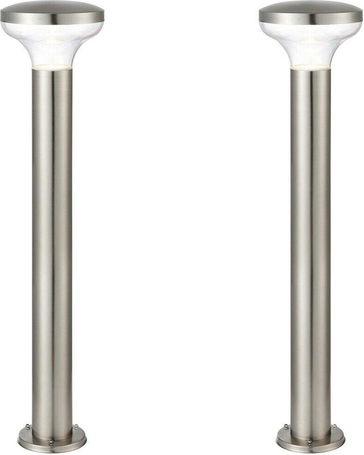 Loops 2 PACK Outdoor Post Bollard Light Marine Steel 1m LED Garden ...
