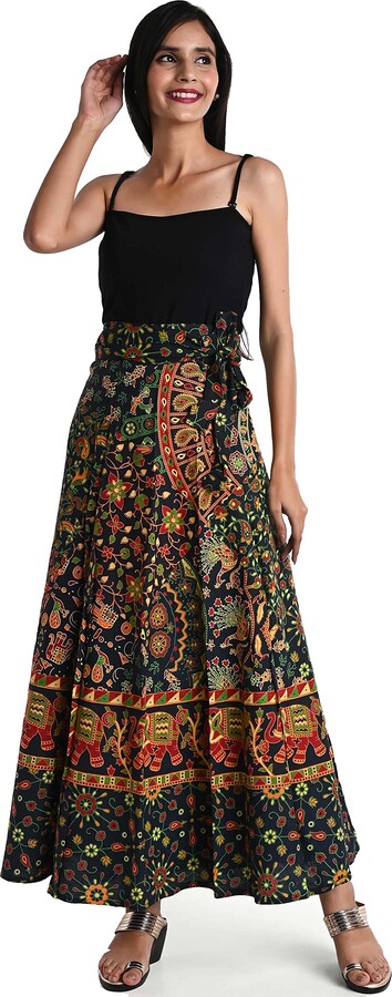 Maple Clothing Wrap Around Skirts Long from India Cotton Women's Beach ...
