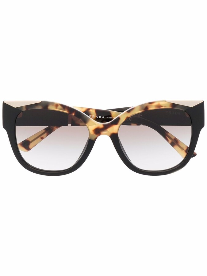 Prada Eyewear Tortoiseshell Oversized-Frame Sunglasses - ShopStyle