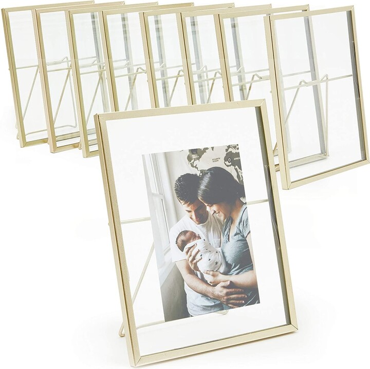 Juvale Gold Glass Floating Frames for Pressed Flowers, 5 x 7 Inch ...