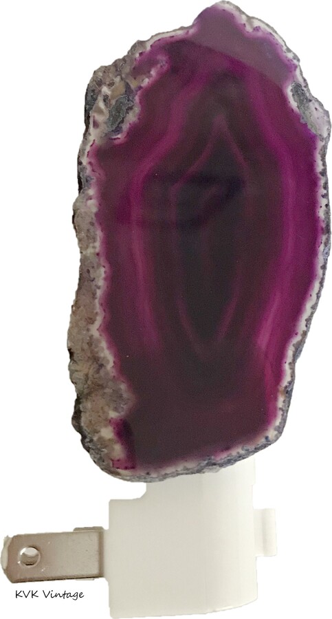Etsy Agate Purple Night Light, Slice, Plug in Wall Lights, Natural ...