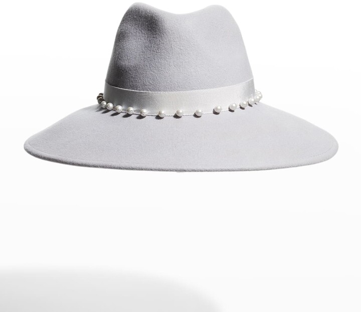 Eugenia Kim Emmanuelle Pearly Wool Wide-Brim Fedora Hat - ShopStyle