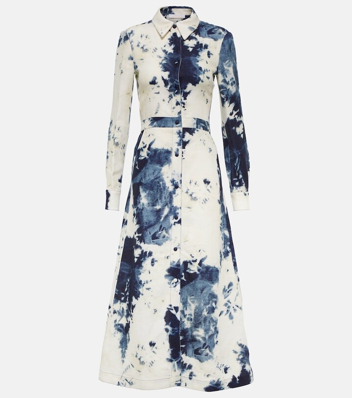 Chloé Tie-dye linen shirt dress - ShopStyle