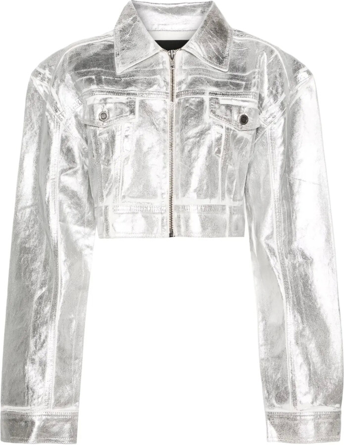 Rotate by Birger Christensen Metallic Denim Jacket - ShopStyle