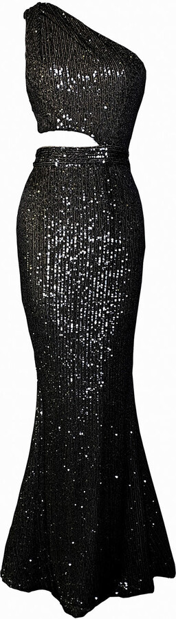 Emma Wallace Tienna Gown - Sequinned Black - ShopStyle Evening Dresses