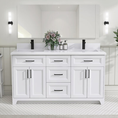 Ogonbrick Bathroom Vanity Base 60'' Double Bathroom Vanity Base Only - ShopStyle Sinks & Washstands