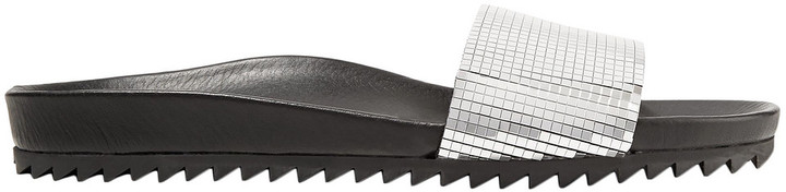 Pedro Garcia Alice Mirrored-leather Slides - ShopStyle Sandals