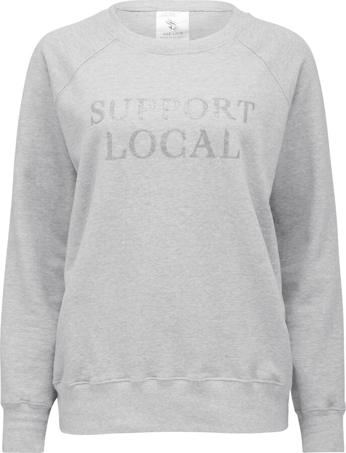 She Lion - Support Local - Grey - ShopStyle Jumpers & Hoodies