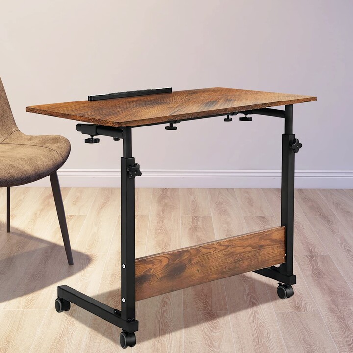 Goteroerce Mobile Side Table 31.5 inch Stand Desk C-Shaped End Table ...