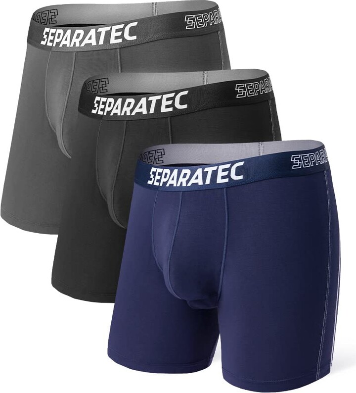 Separatec Men's Boxer Shorts Bamboo Rayon Underwear Breathable Moisture ...