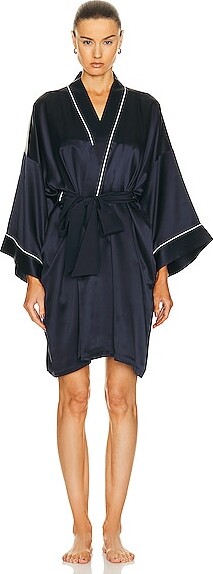 Olivia von Halle Mimi Robe in Navy - ShopStyle