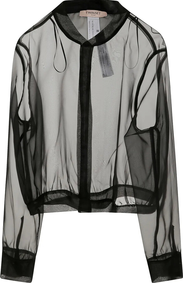 Twin-Set Transparent Bomber Jacket - ShopStyle